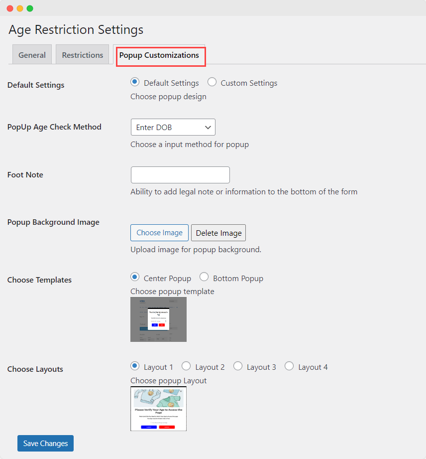 Age Verification Popup Documentation - WooCommerce