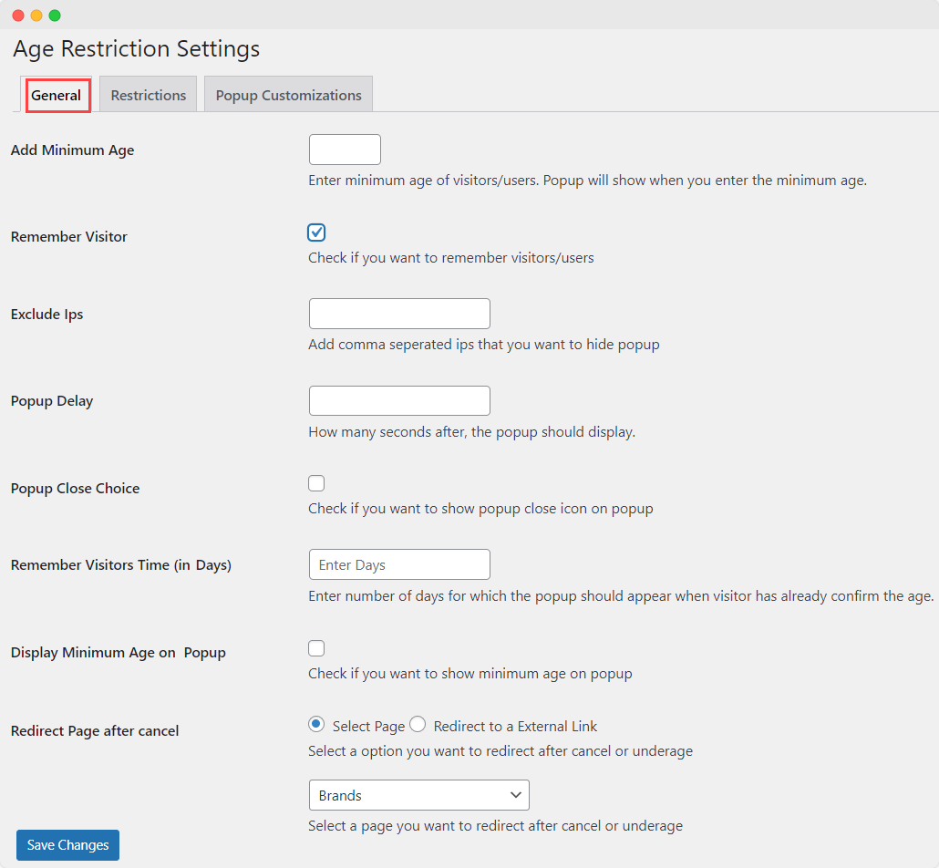 Age Verification Popup Documentation - WooCommerce