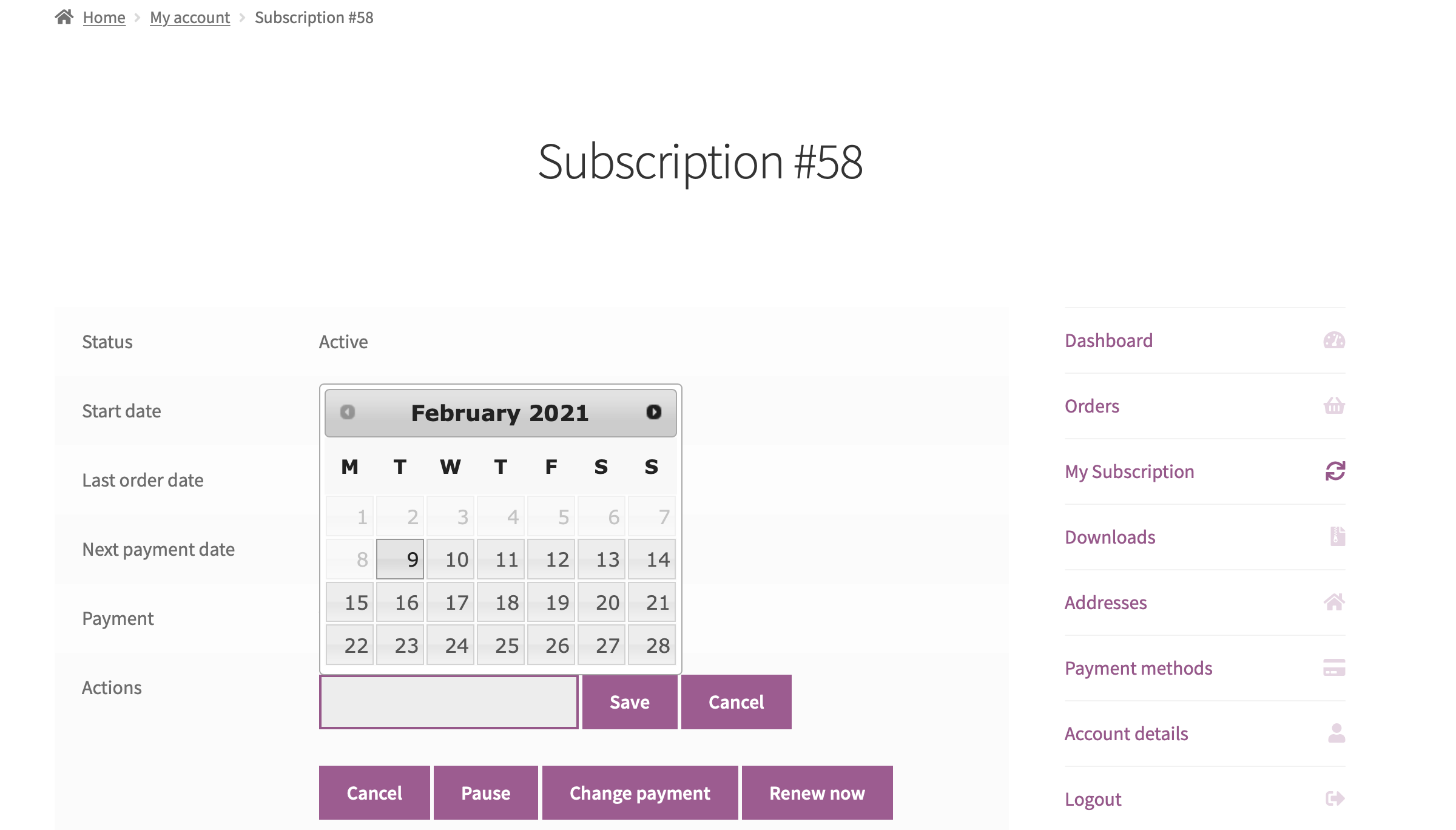 Self Service Dashboard For Woocommerce Subscriptions Woocommerce