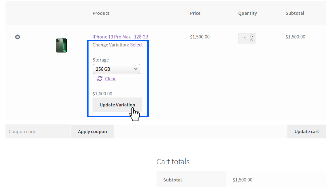 Variation Switcher in Cart for WooCommerce – Change Variation in Cart ...