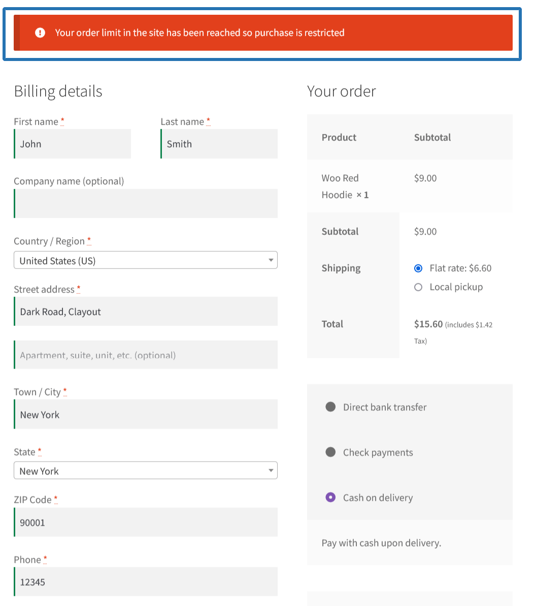 Order Restrictions for WooCommerce - WooCommerce Marketplace