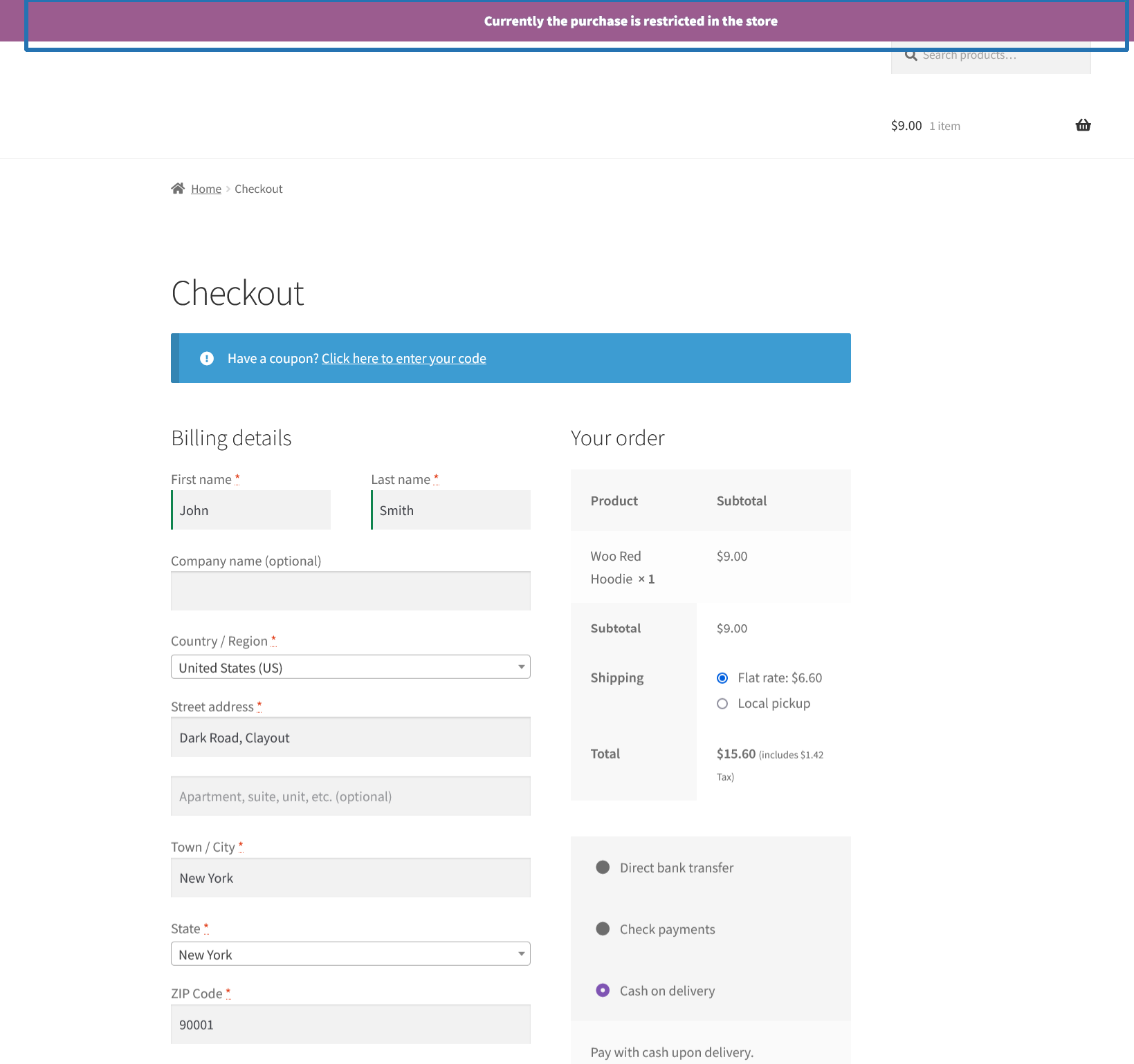 Order Restrictions for WooCommerce - WooCommerce Marketplace