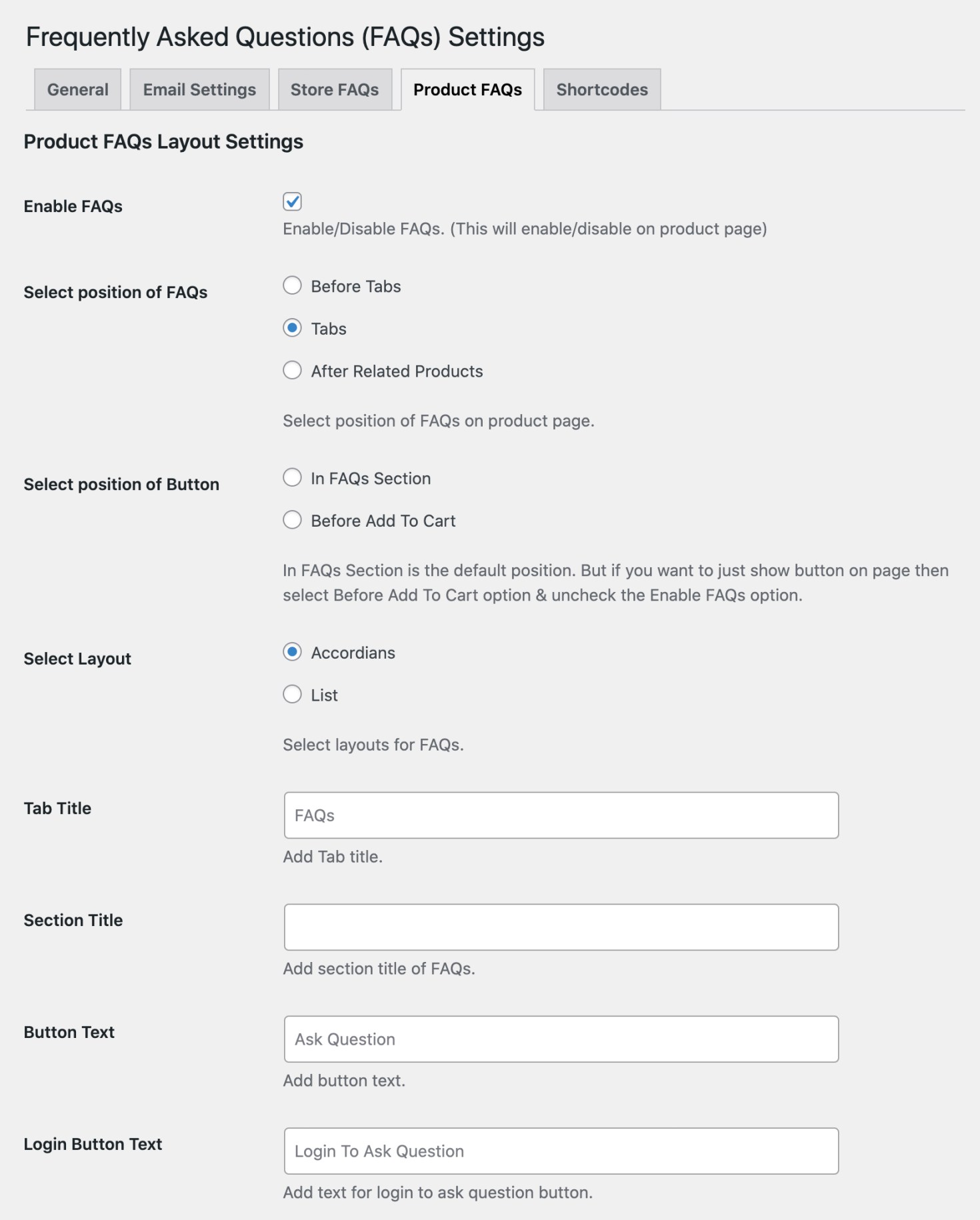 FAQs Manager for WooCommerce Documentation - WooCommerce