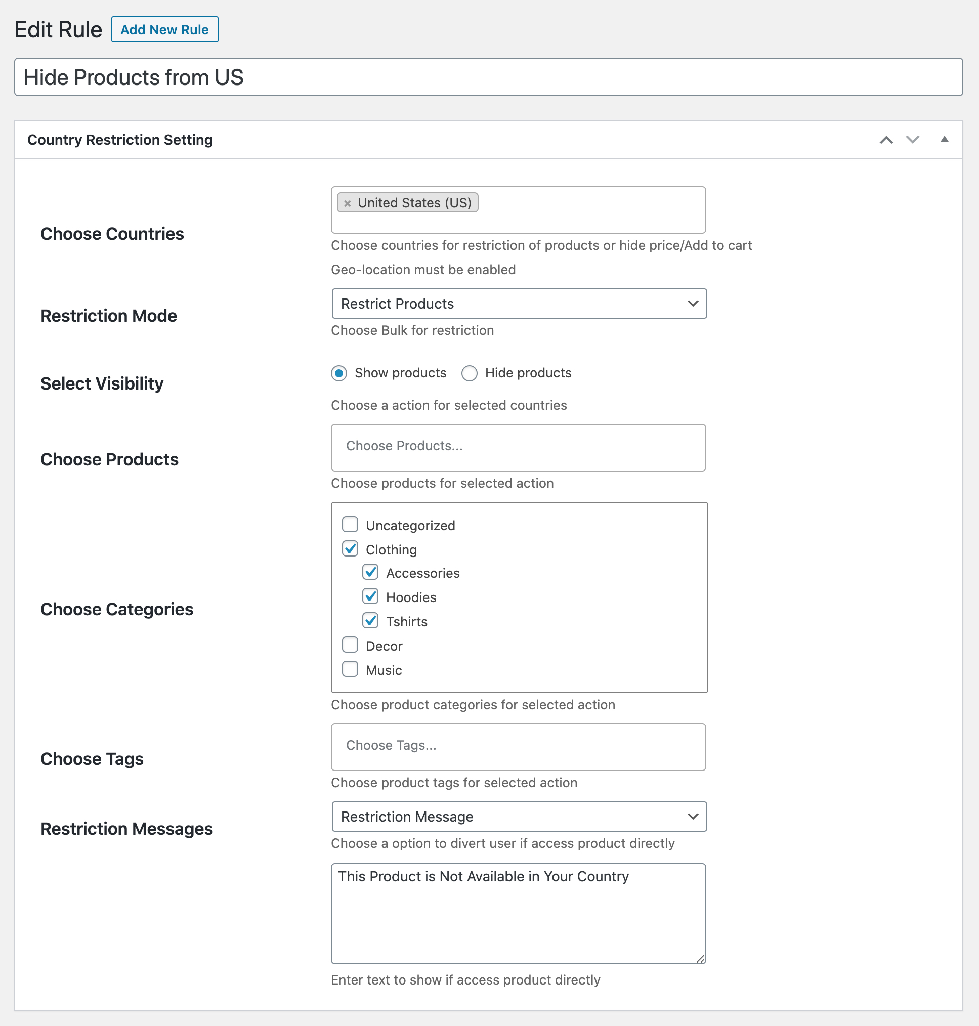 Country Restrictions for WooCommerce Documentation - WooCommerce