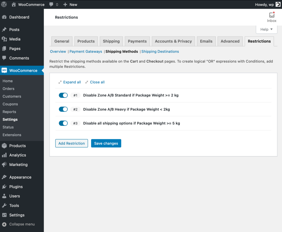 Conditional Shipping And Payments Documentation Woocommerce