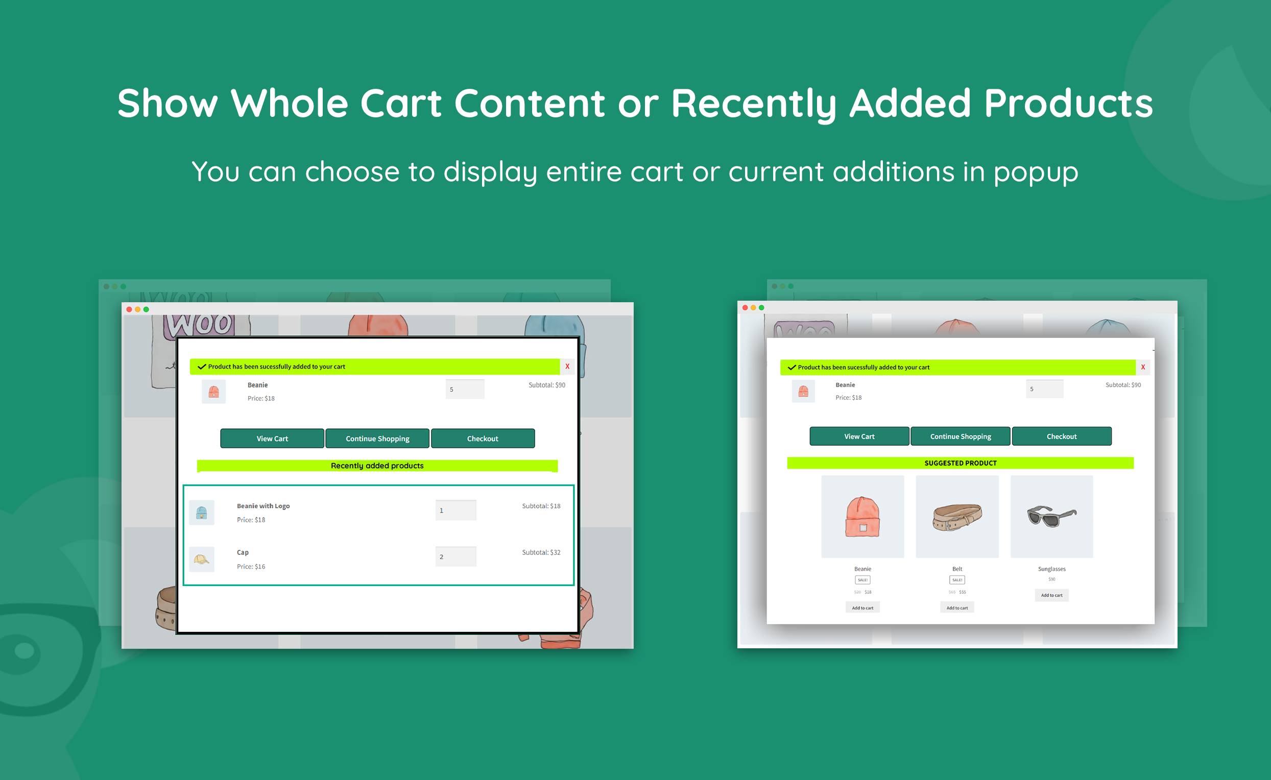 WooCommerce Added to Cart Popup Extension