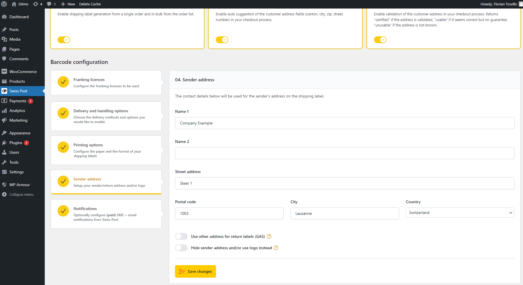 Swiss Post: Barcodes, Address Checker & Auto-Complete - WooCommerce ...