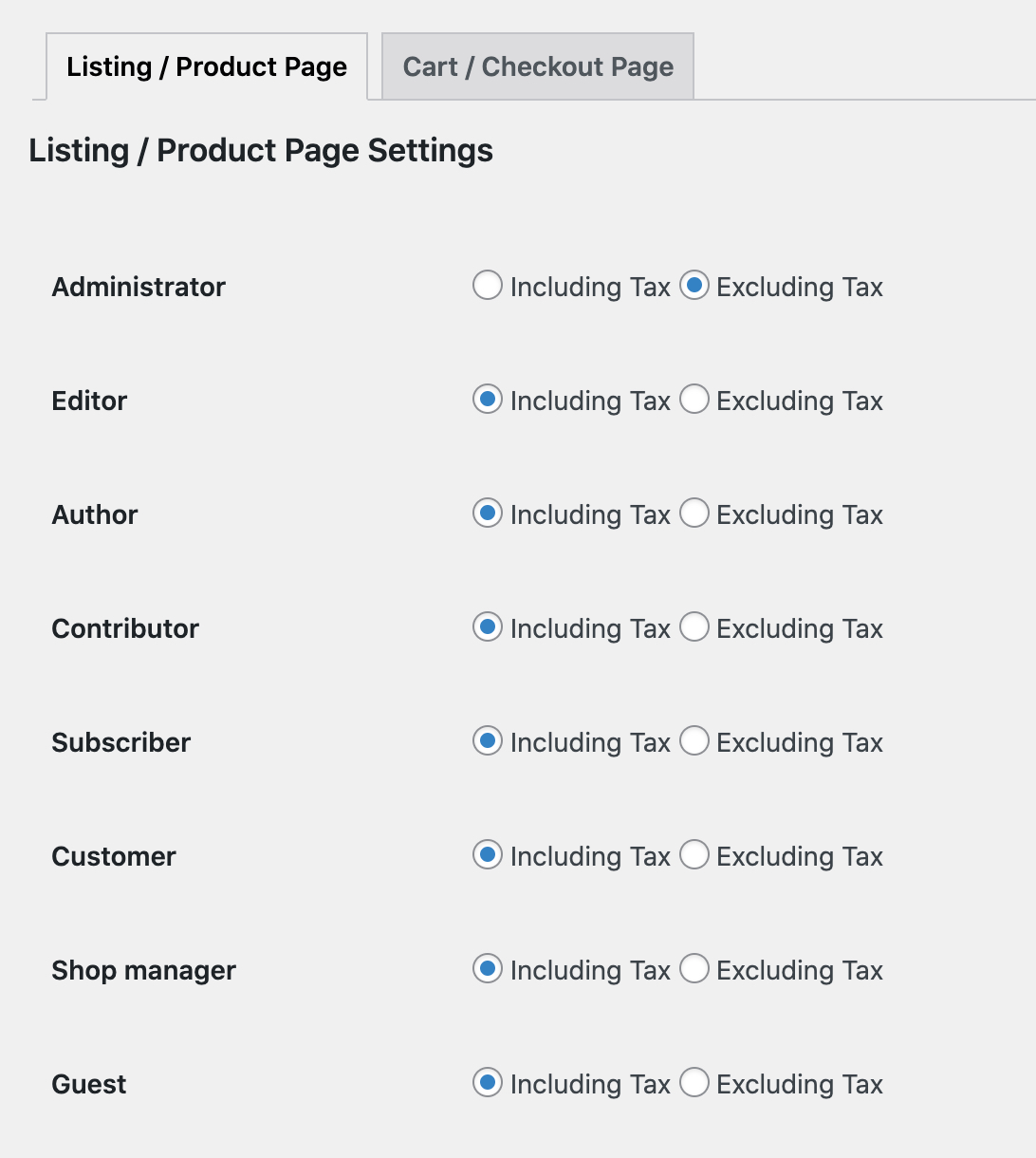 Price Display Including/Excluding Tax Documentation - WooCommerce