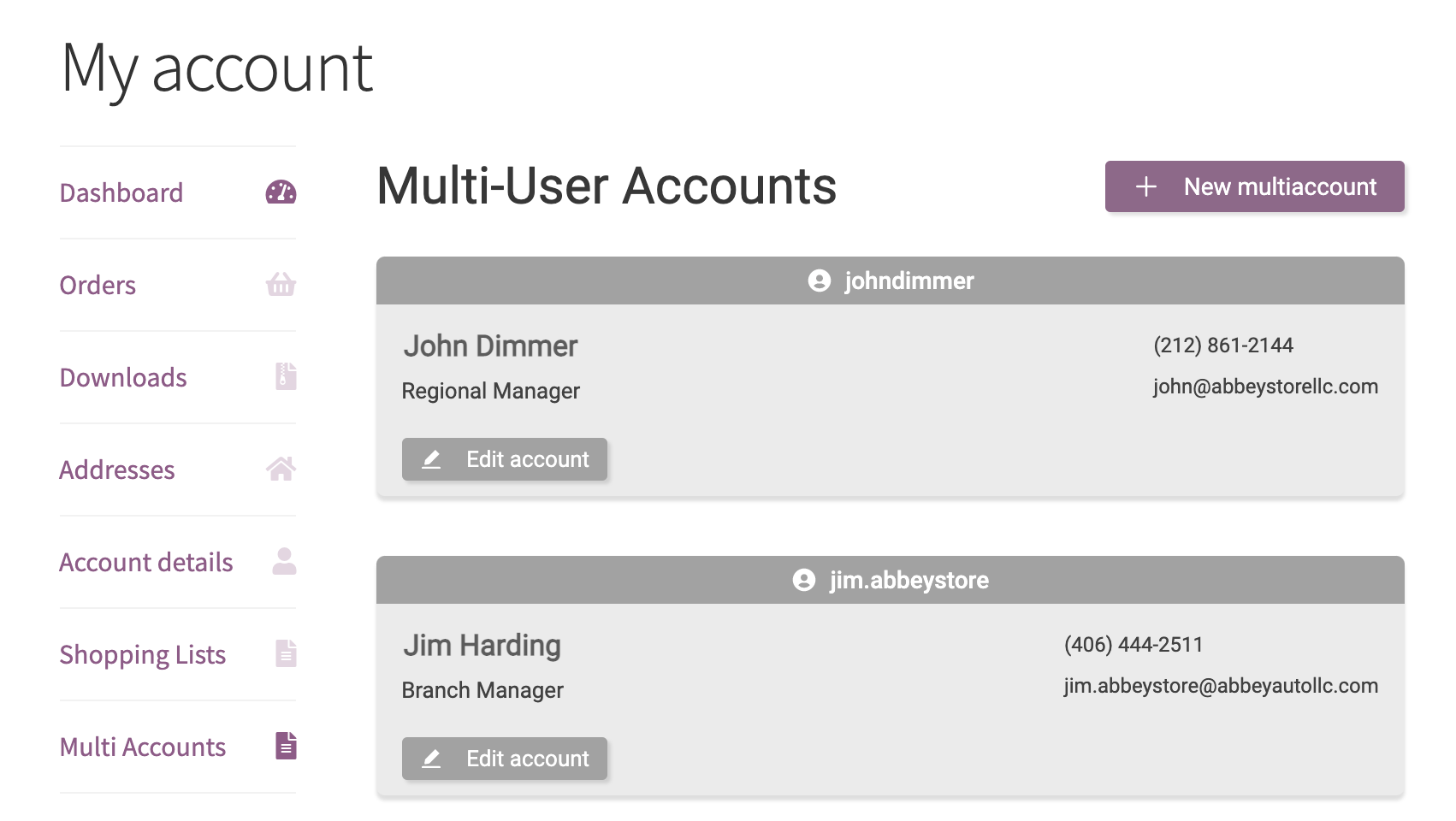 Subaccounts & Multi-User Accounts - WooCommerce Marketplace