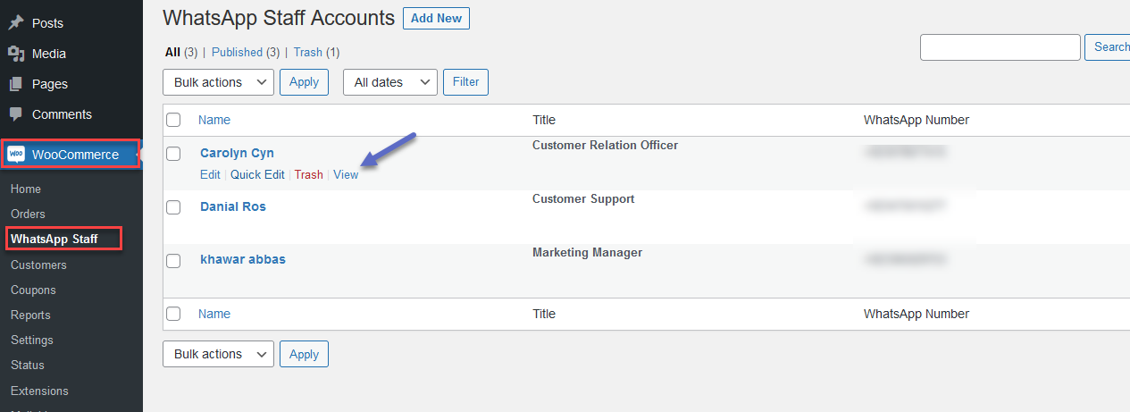 WhatsApp Chat Plugin for WooCommerce - Create Support Team