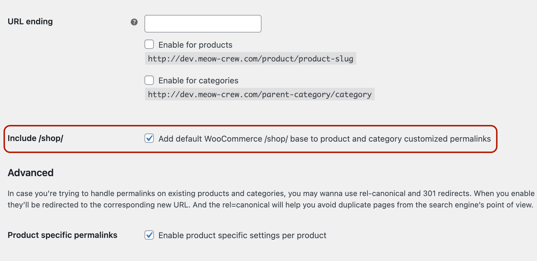Custom Permalinks for WooCommerce Documentation - WooCommerce