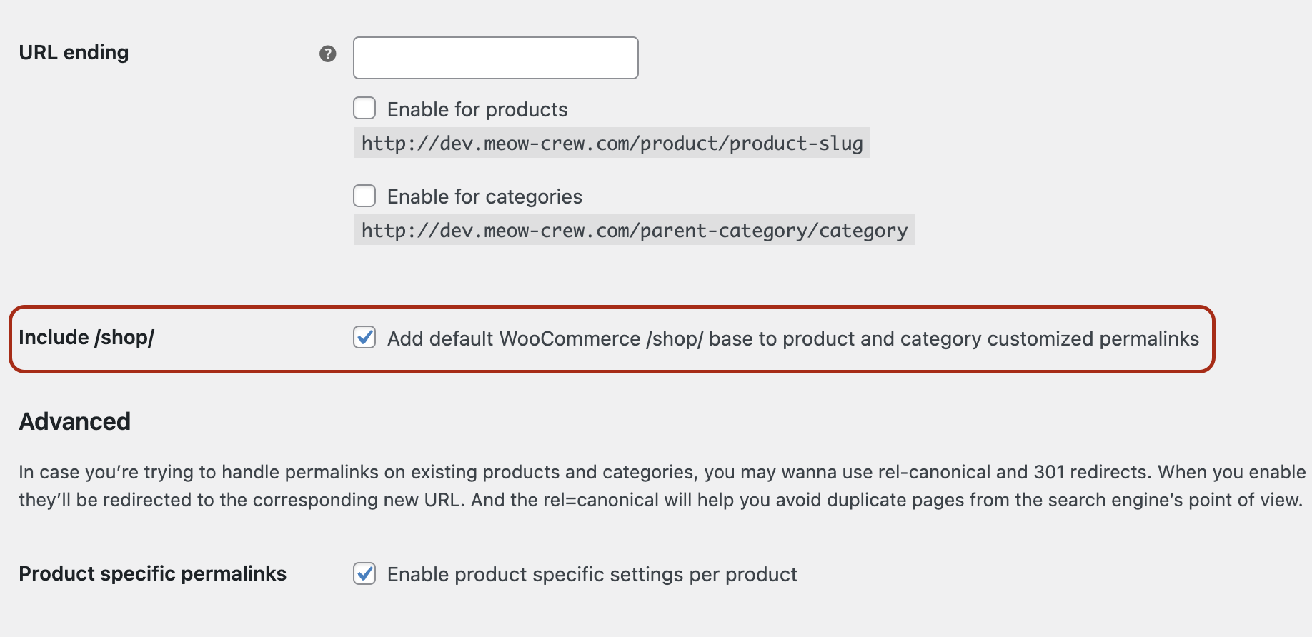 Custom Permalinks for WooCommerce Documentation - WooCommerce