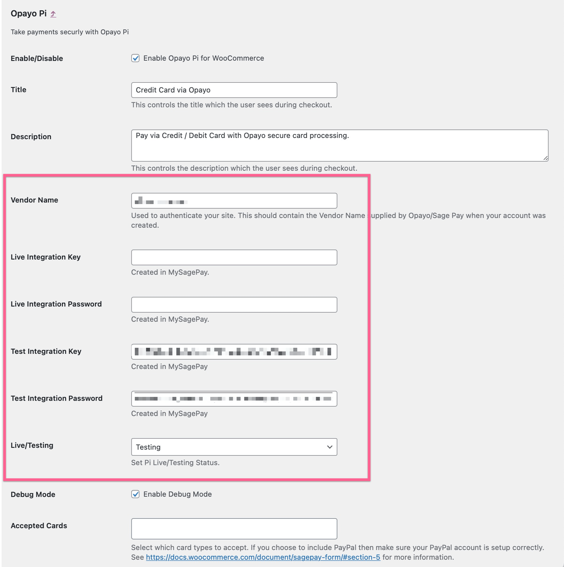 Opayo Pi setup guide Documentation - WooCommerce