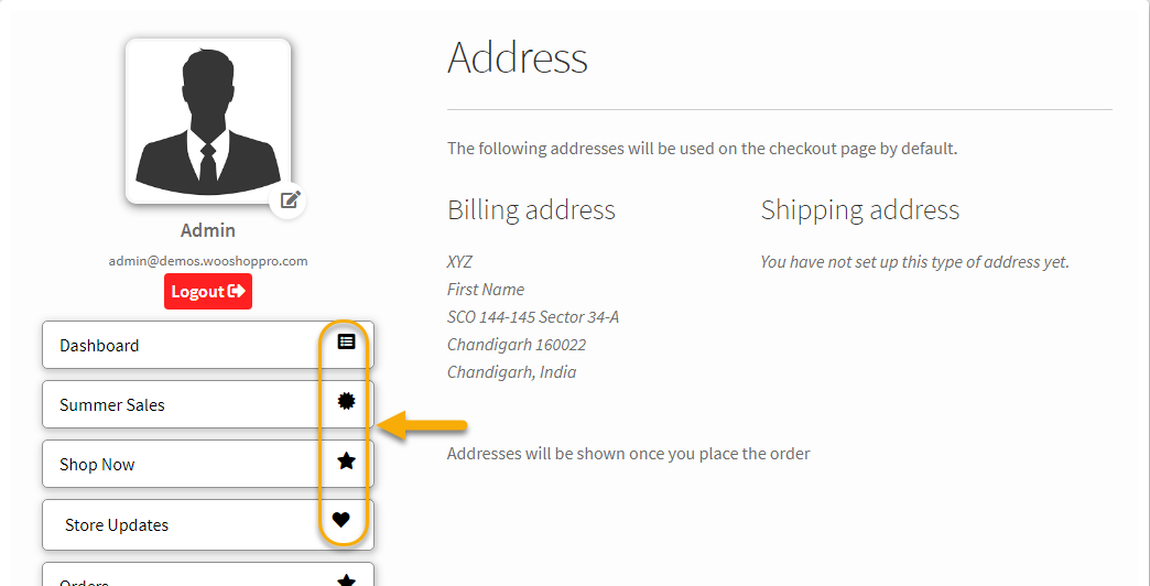 Woocommerce Customize User Dashboard Tabs Plugin