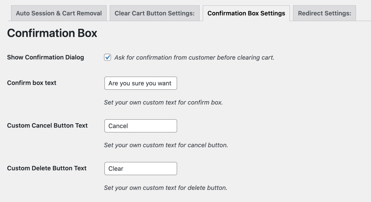One-Click Clear Cart Documentation - WooCommerce