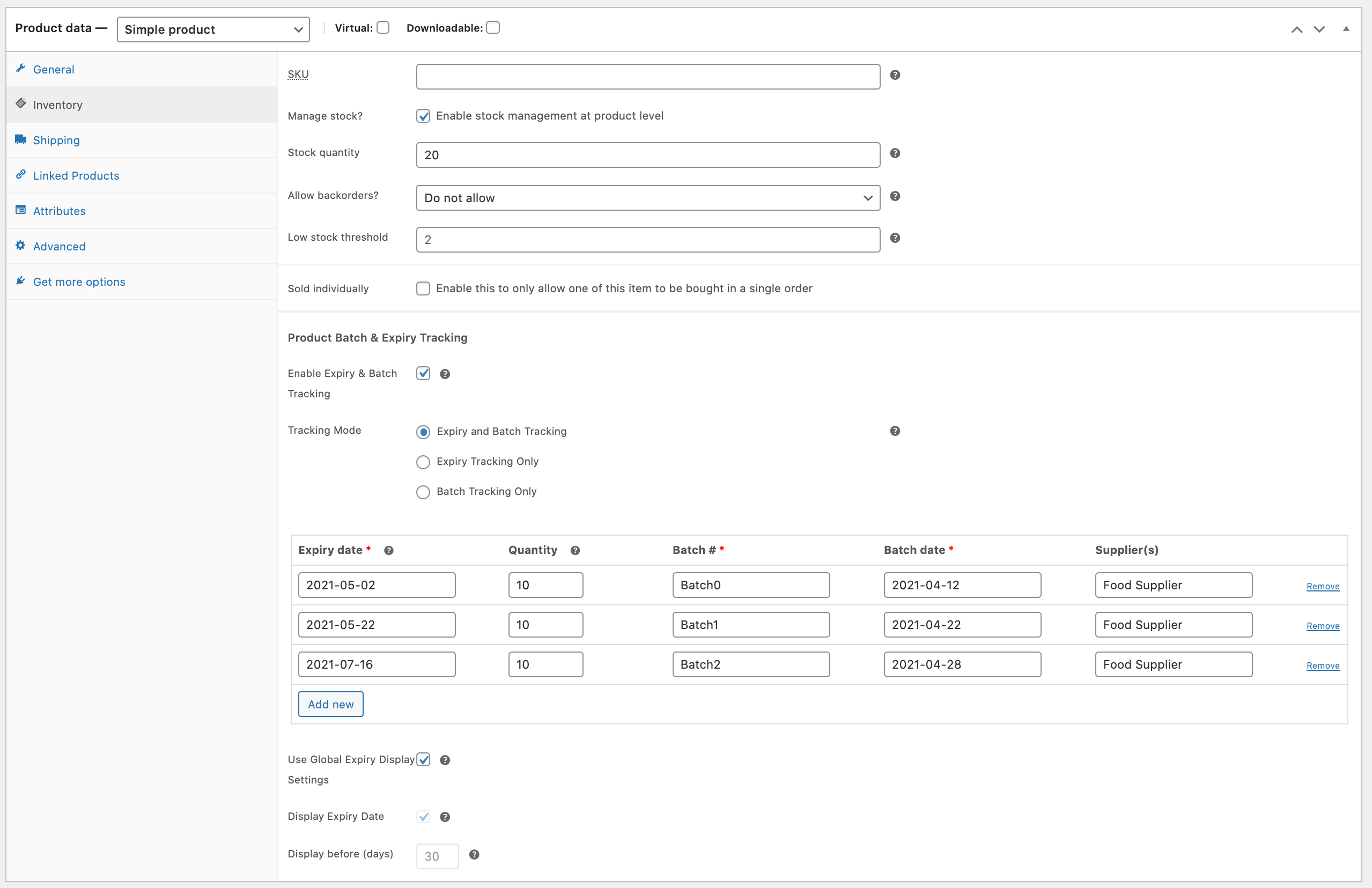 Product Batch & Expiration Tracking for WooCommerce - WooCommerce ...