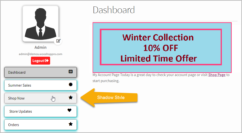 WooCommerce Customize User Dashboard Tabs Plugin