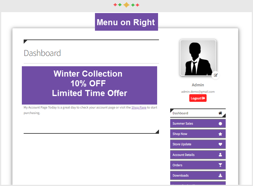 Woocommerce Customize User Dashboard Tabs Plugin