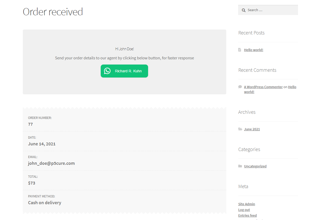 Quick WhatsApp Chat and Orders for WooCommerce - WooCommerce