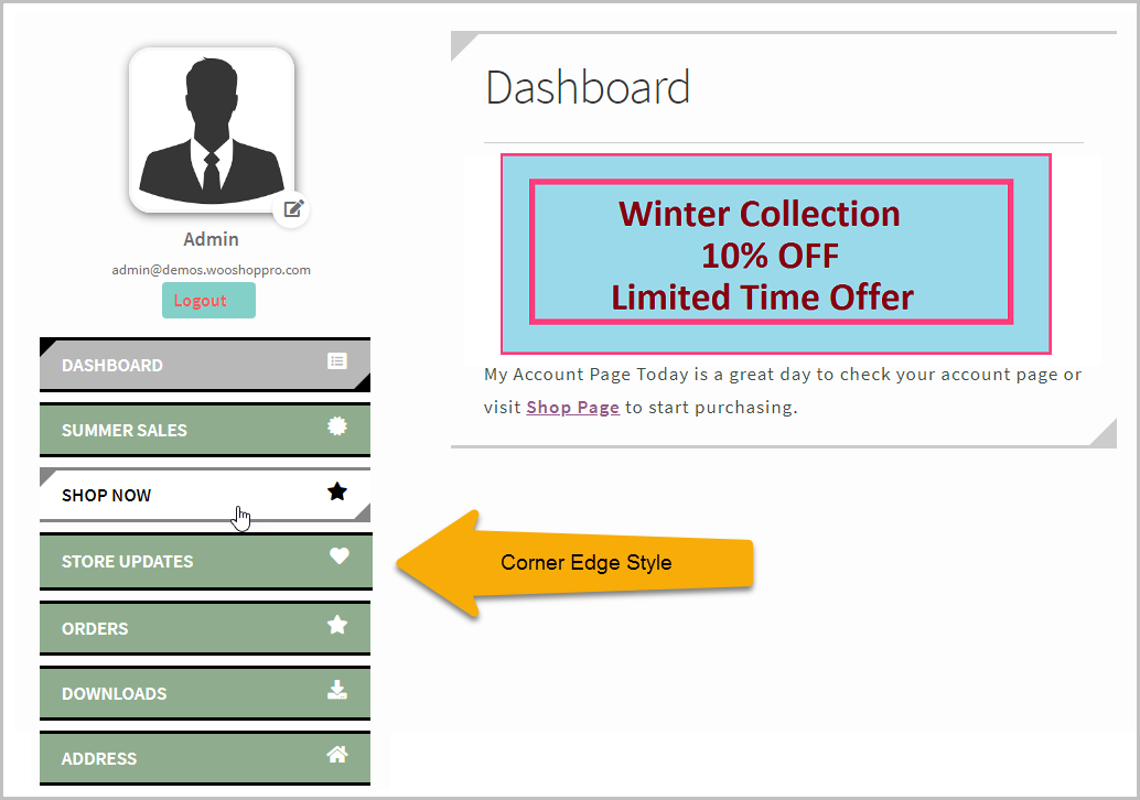 WooCommerce Customize User Dashboard Tabs Plugin