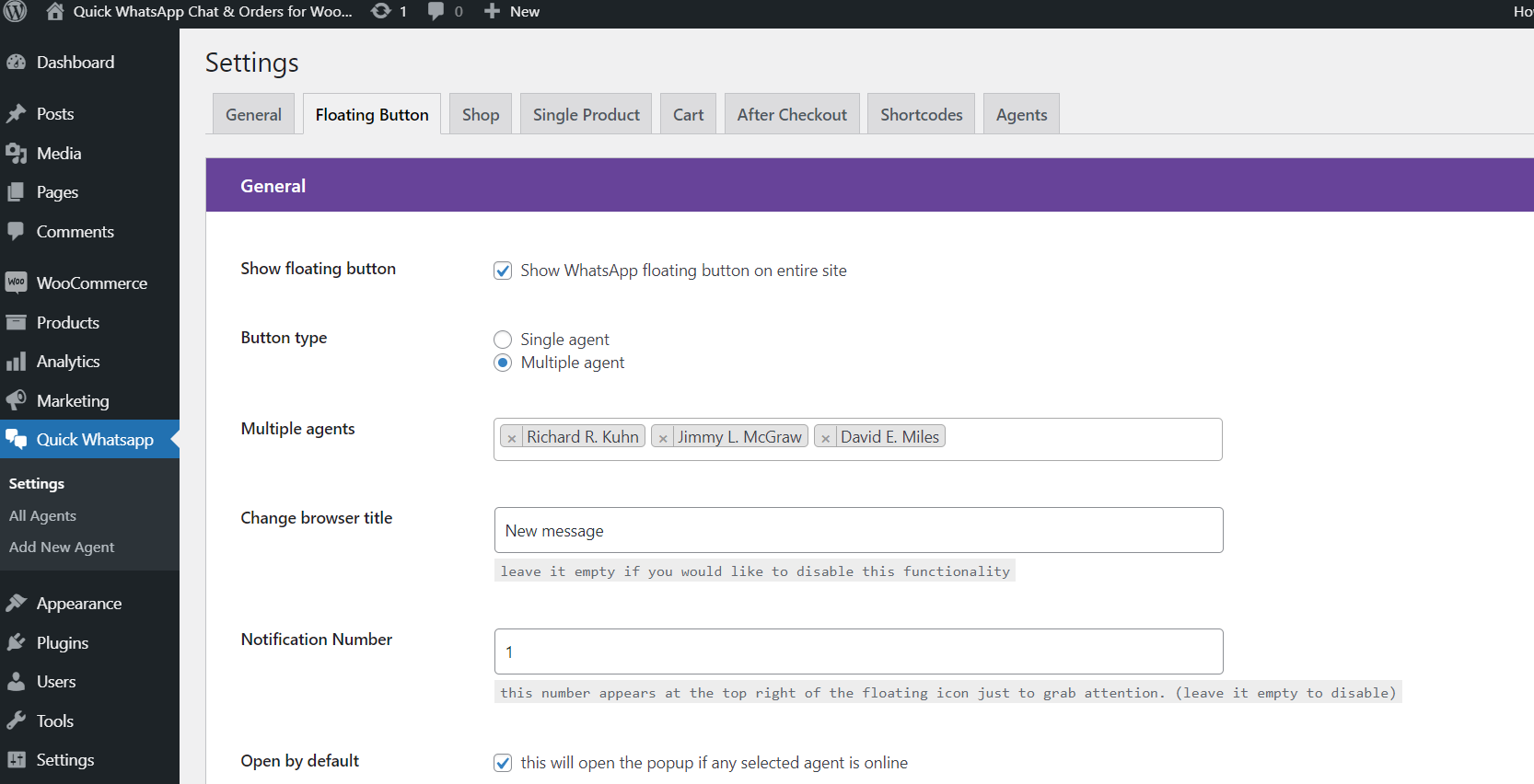 Quick WhatsApp Chat and Orders for WooCommerce Documentation - WooCommerce