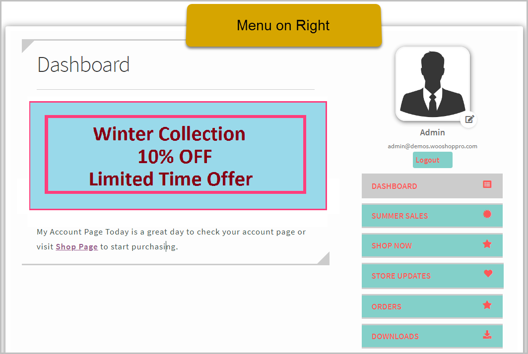 WooCommerce Customize User Dashboard Tabs Plugin