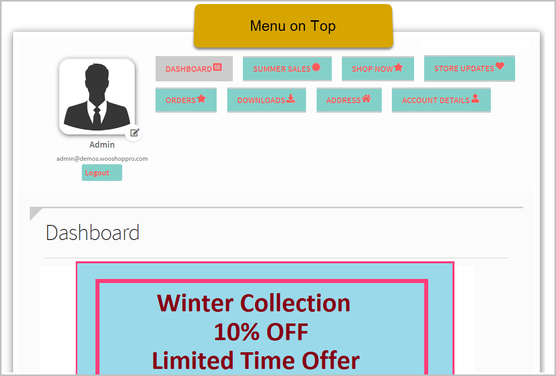 WooCommerce Customize User Dashboard Tabs Plugin