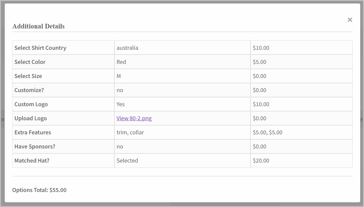 WooCommerce Extra Product Options Plugin - Custom Product Addons