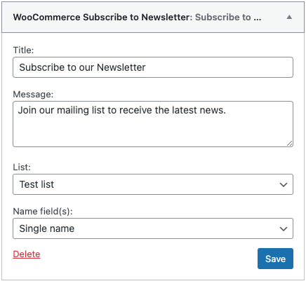 Subscriber to Newsletter Documentation - WooCommerce