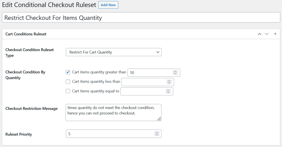 Conditional Checkout For WooCommerce Documentation - WooCommerce