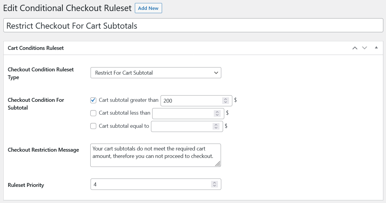 Conditional Checkout For WooCommerce Documentation - WooCommerce