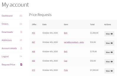 Request Your Price Documentation - WooCommerce