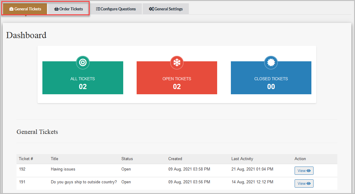 WooCommerce Support Ticket System Plugin - General & Order Tickets