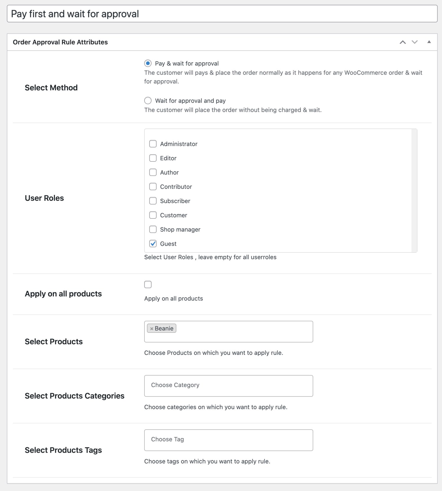 Order Approval for WooCommerce Documentation - WooCommerce