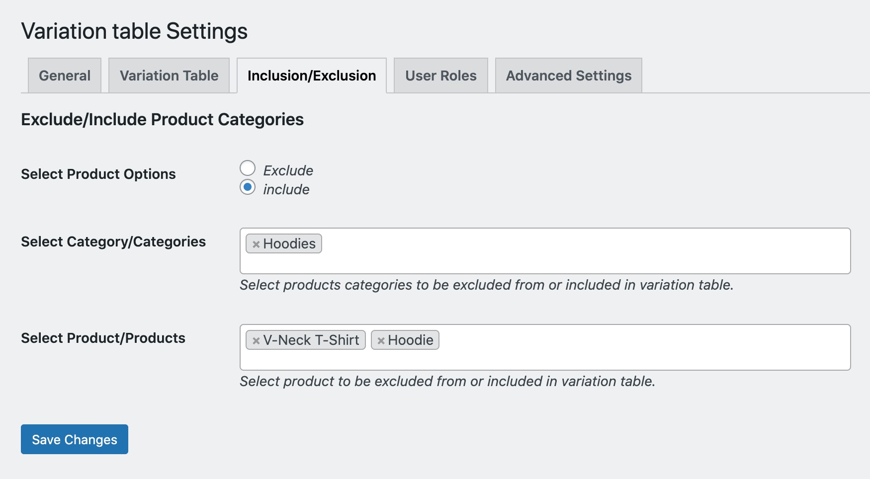 Product Variations Table Listing - WooCommerce Marketplace