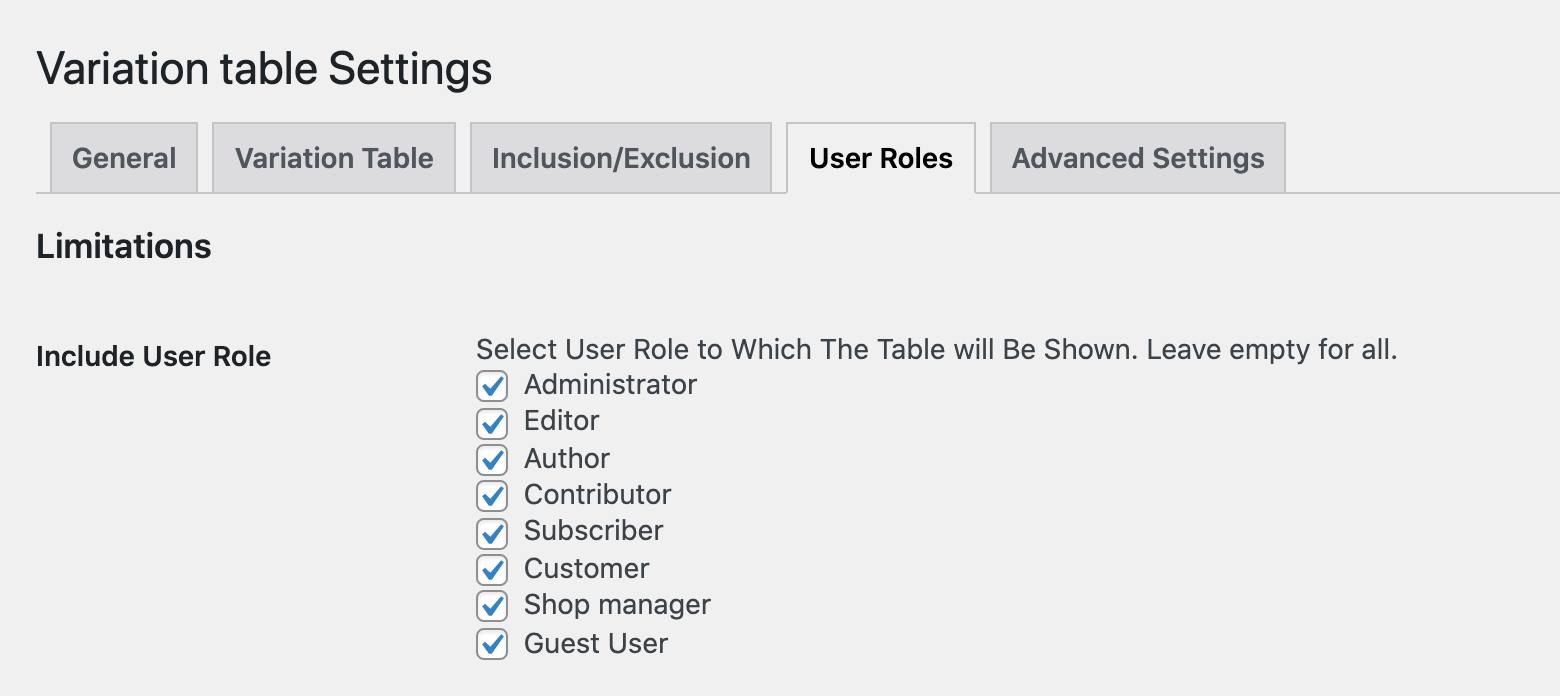 WooCommerce Product Variations Table: Grid List View