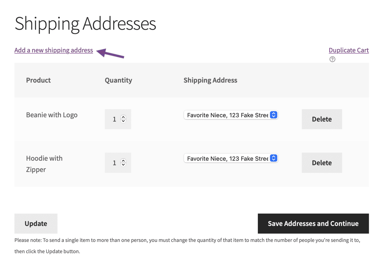 Shipping Multiple Addresses Documentation - WooCommerce