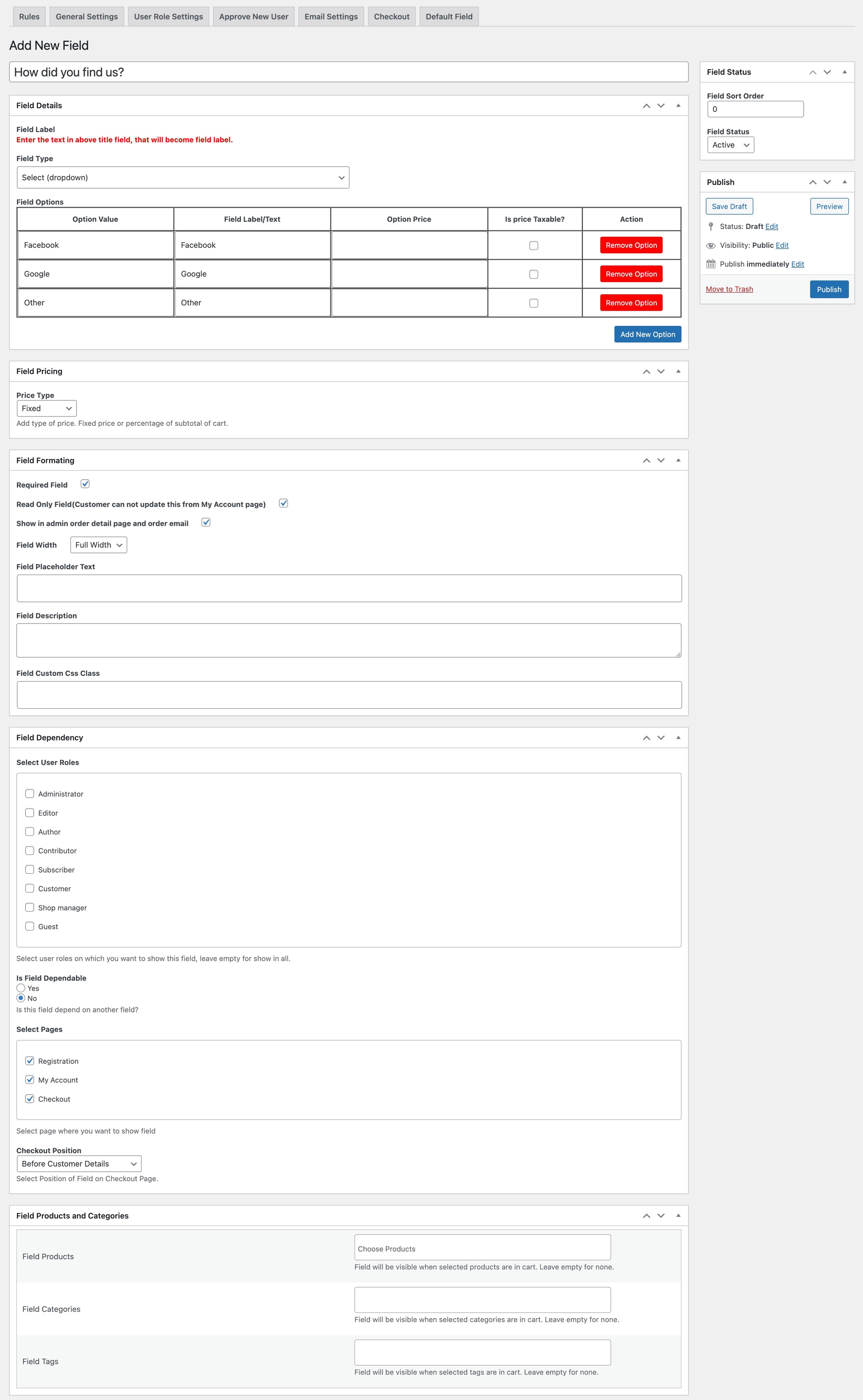 WooCommerce Custom Fields Extension | DOCS