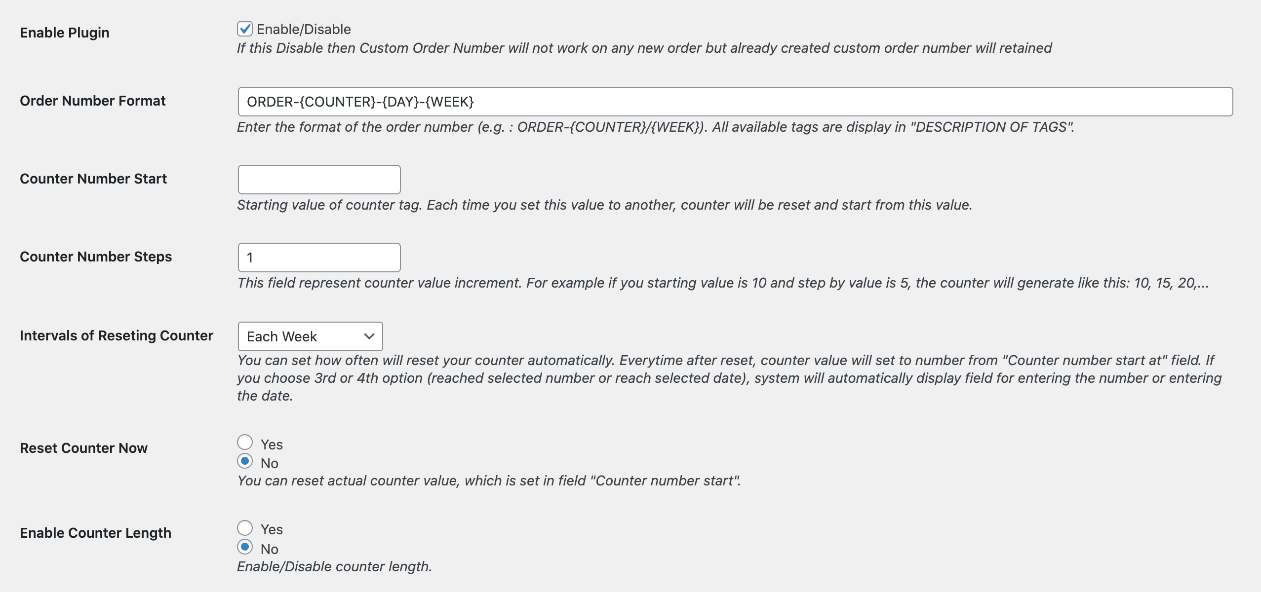 WooCommerce Custom Sequential Order Number