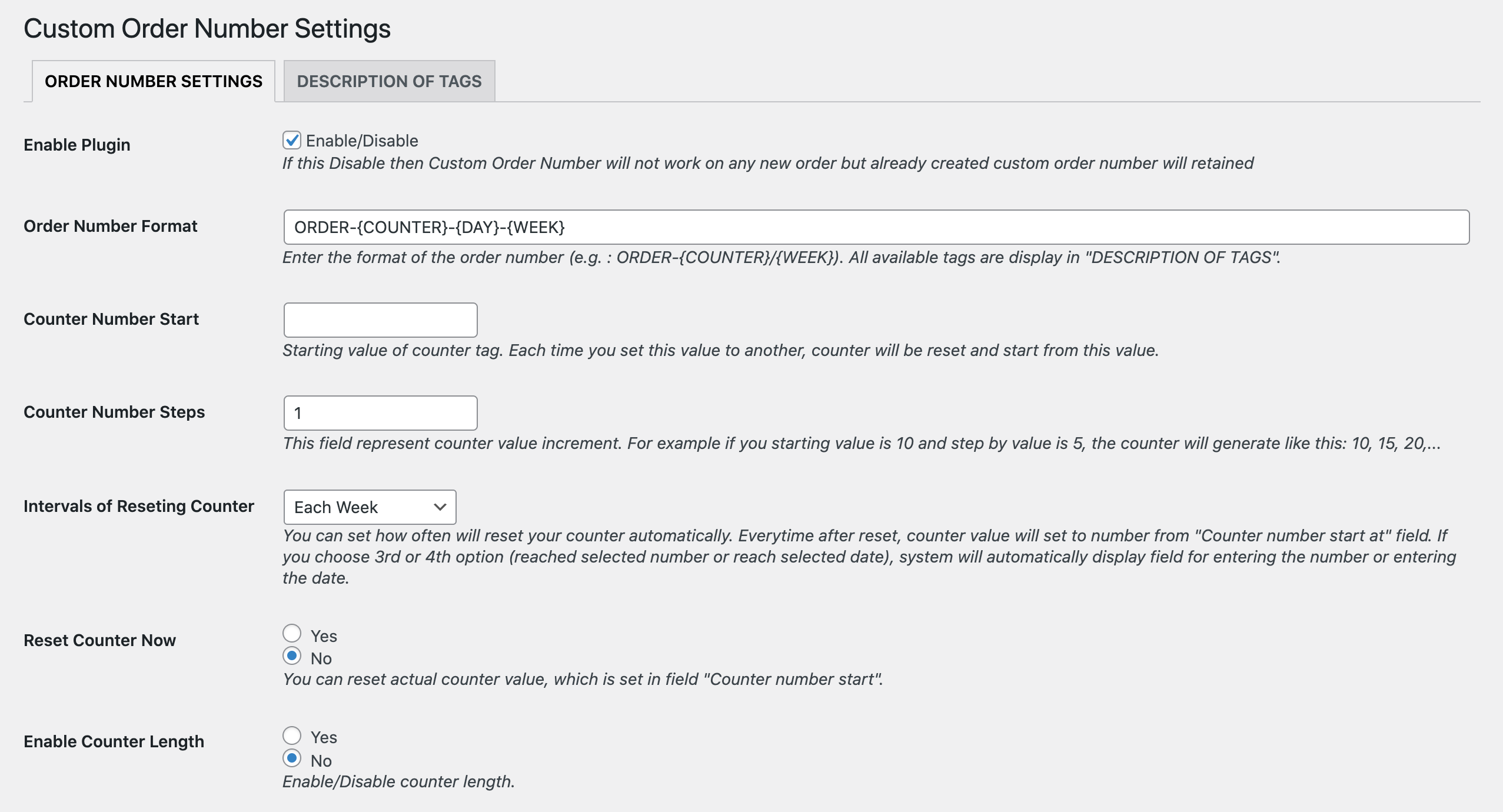 Custom Order Number Documentation - WooCommerce