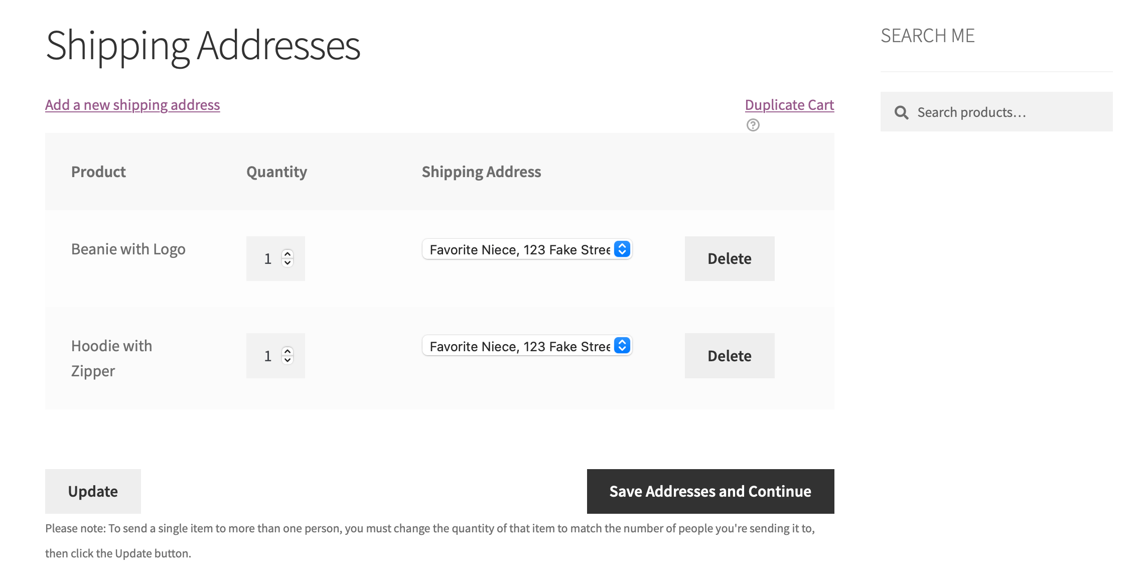 Shipping Multiple Addresses Documentation - WooCommerce