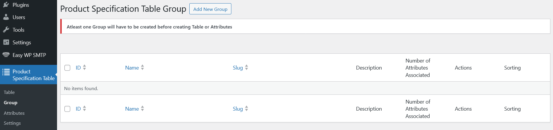Product Specification Table for WooCommerce Documentation - WooCommerce