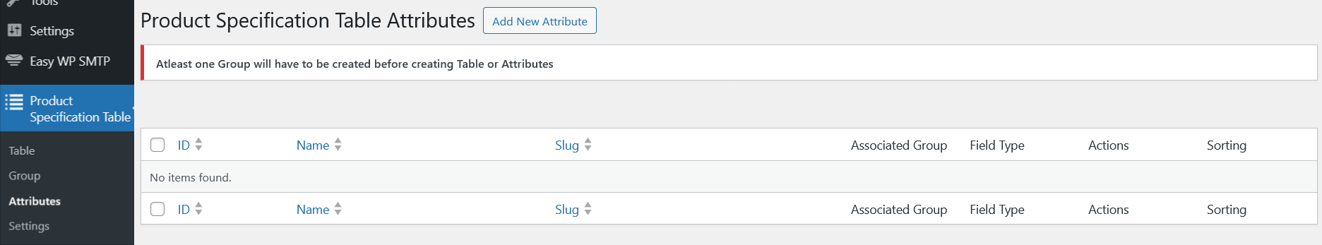 Product Specification Table for WooCommerce Documentation - WooCommerce