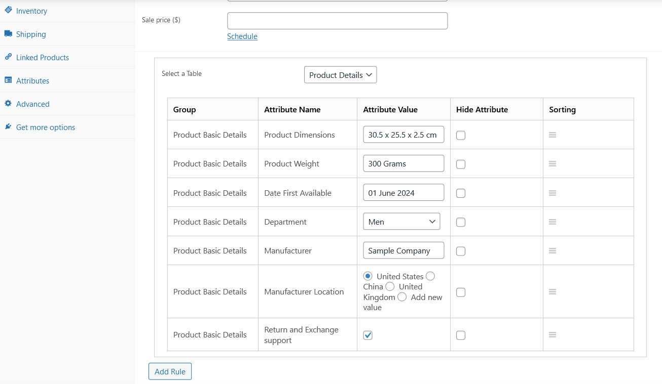 Product Specification Table for WooCommerce – Show Additional Info on ...