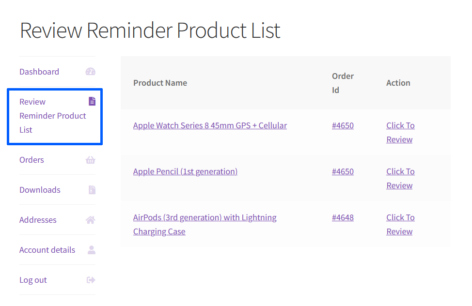 Review Reminder for WooCommerce – Remind Users to Review their Purchases