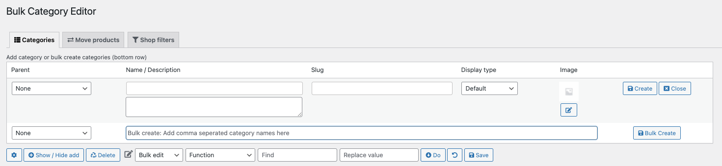 Bulk Category Editor for WooCommerce - WooCommerce