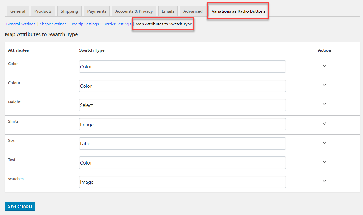 Variations as Radio Buttons for WooCommerce - WooCommerce