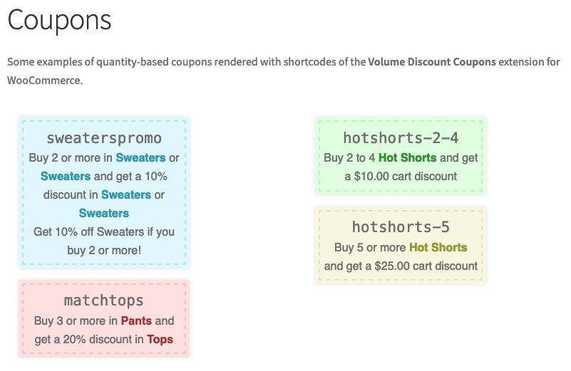 Volume Discount Coupons - WooCommerce