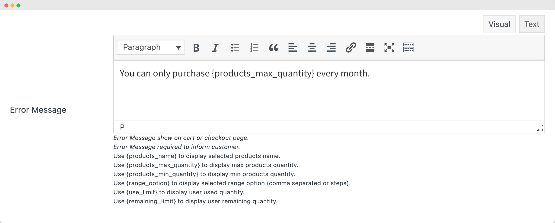 WooCommerce Order Restrictions - Limit Quantity & Amounts