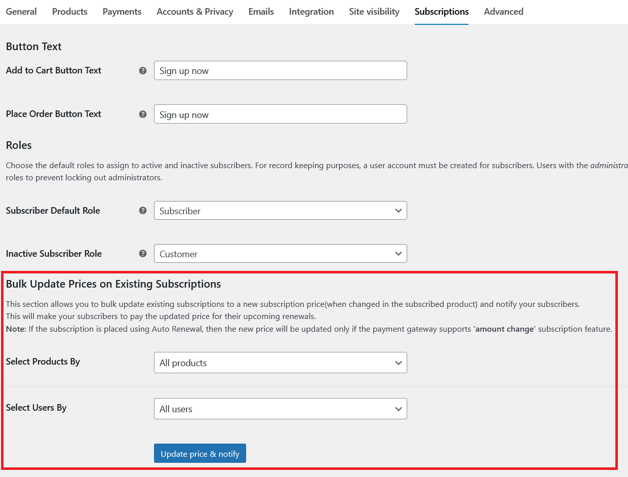 Bulk Updater for WooCommerce Subscriptions - Price Update for Existing ...